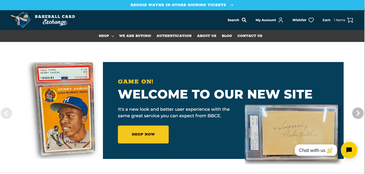 WELCOME TO OUR NEW WEBSITE! – Baseball Card Exchange