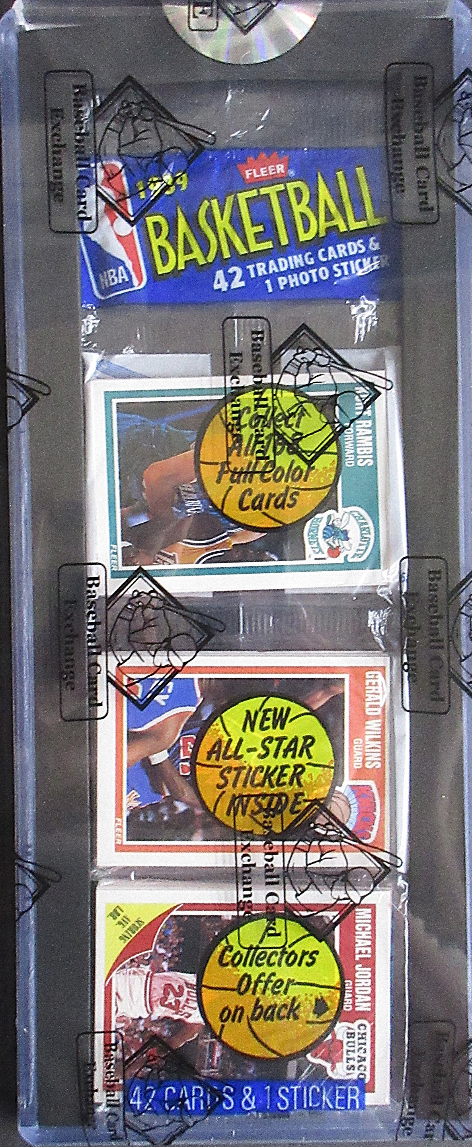 1989/90 Fleer Basketball Unopened Rack Pack (BBCE) (Jordan Top) (27125 ...