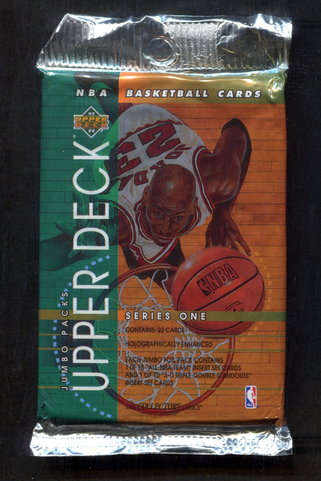 1993/94 Upper Deck Basketball Unopened Series 1 Jumbo Pack (Green) (22 ...