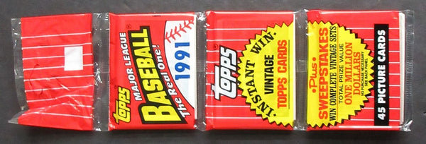 1991 Topps Baseball Unopened Rack Pack (Authenticate) – Baseball Card ...