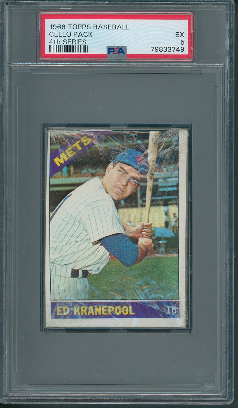 1966 Topps Baseball Unopened 4th Series Cello Pack PSA 5 *3749 ...
